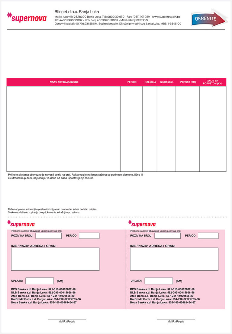 Novi izgled računa za korištenje telekomunikacionih usluga | Servisne ...